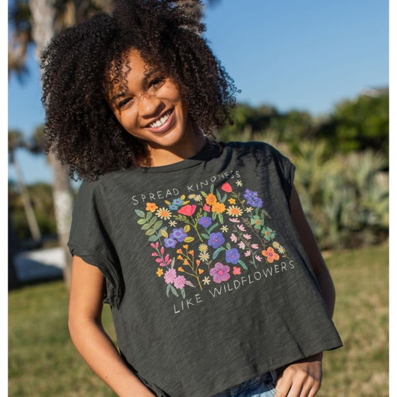 NATURAL LIFE | Tops | Bnwot Natural Life Frankie Charcoal Tee Spread ...